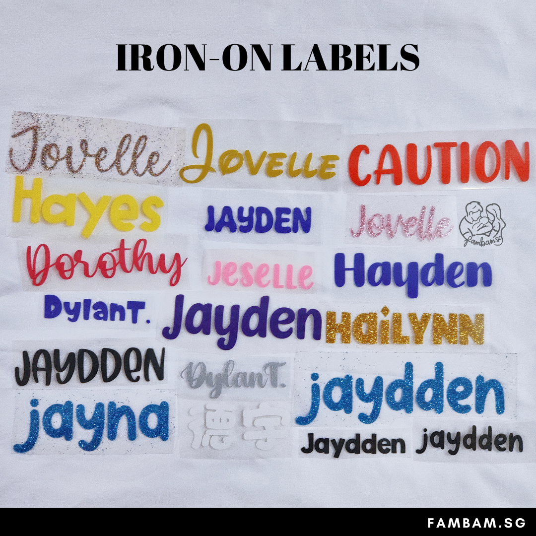 Iron-On Heat Transfer Name Labels for T-shirt (Cloth material) – fambam.sg