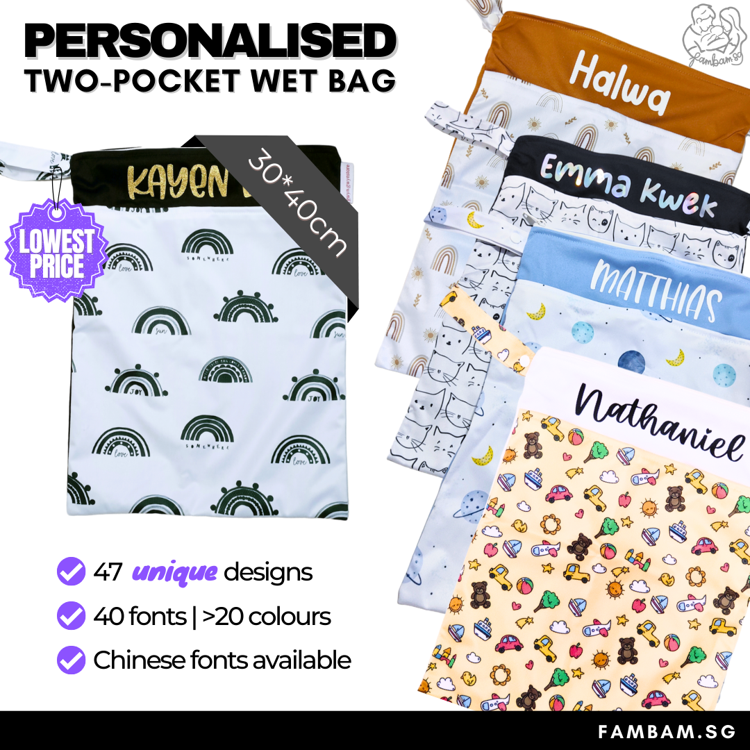 Personalised Name Wet Bag (Size M: 30*40cm) – fambam.sg
